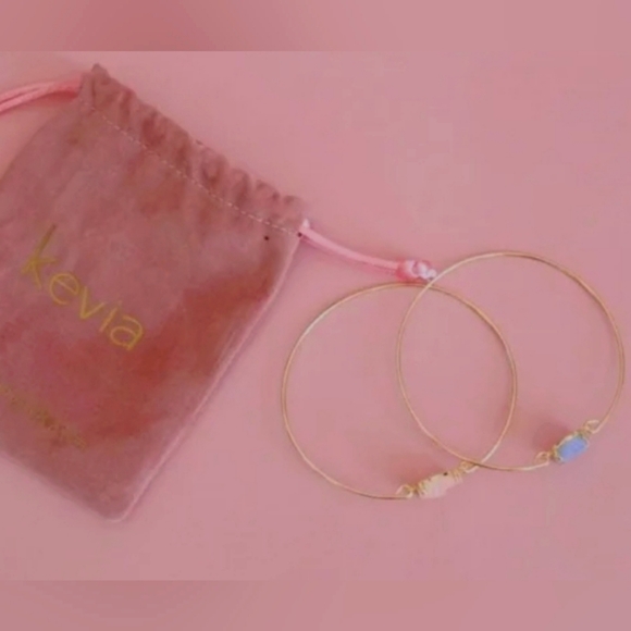 Kevia | Jewelry | New Kevia Druzy Duet Bangle Shimmering Stone Set ...